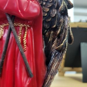 Art | Santa Muerte Red 12 Holy Death Statue With Wings And Two Scythes ...